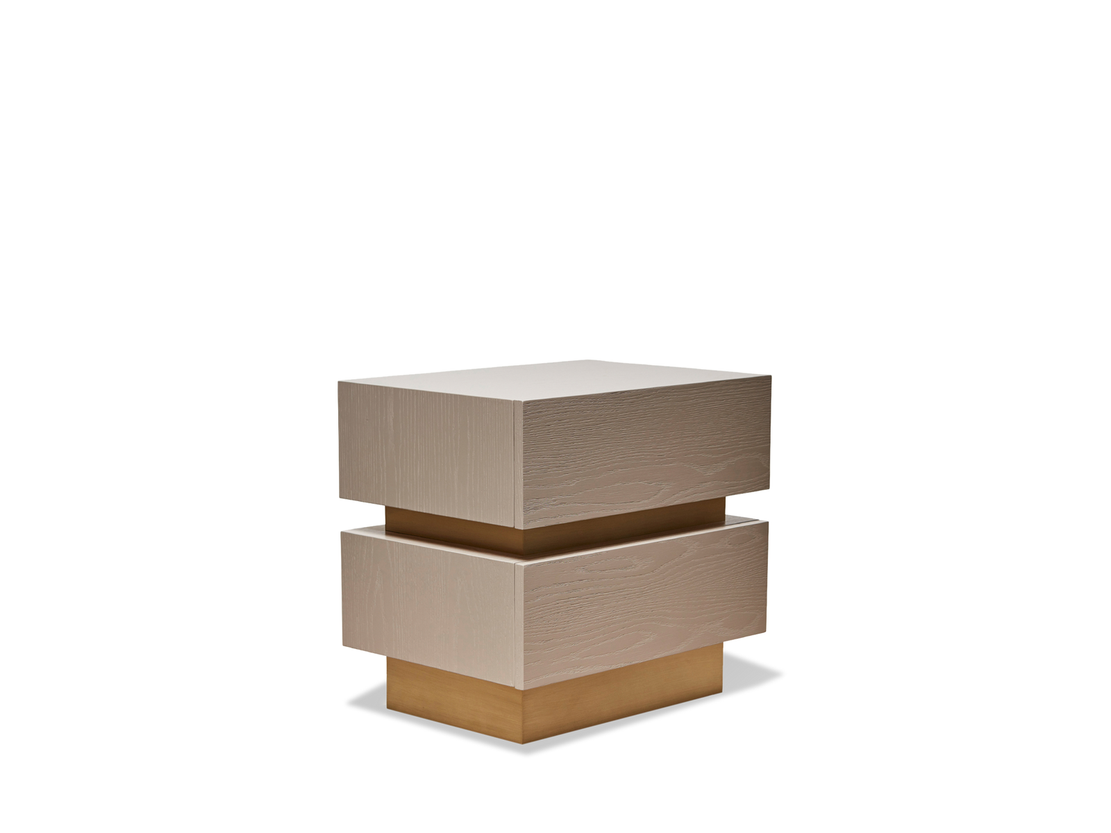 Stacked Box Nightstand with Metal Inset