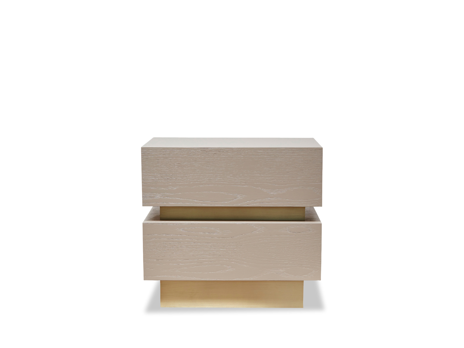 Stacked Box Nightstand with Metal Inset