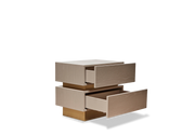 Stacked Box Nightstand with Metal Inset