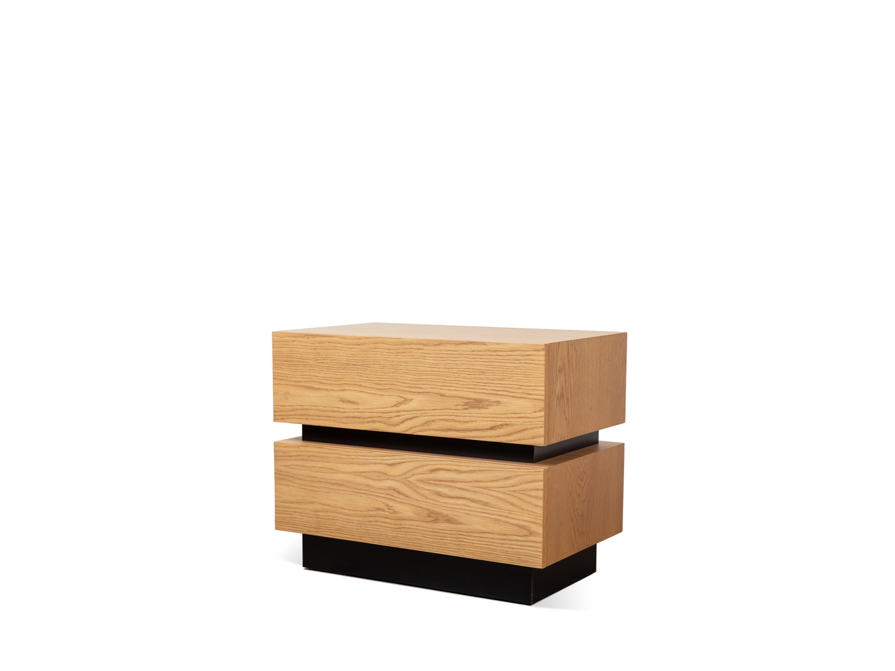 Stacked Box Nightstand with Metal Inset