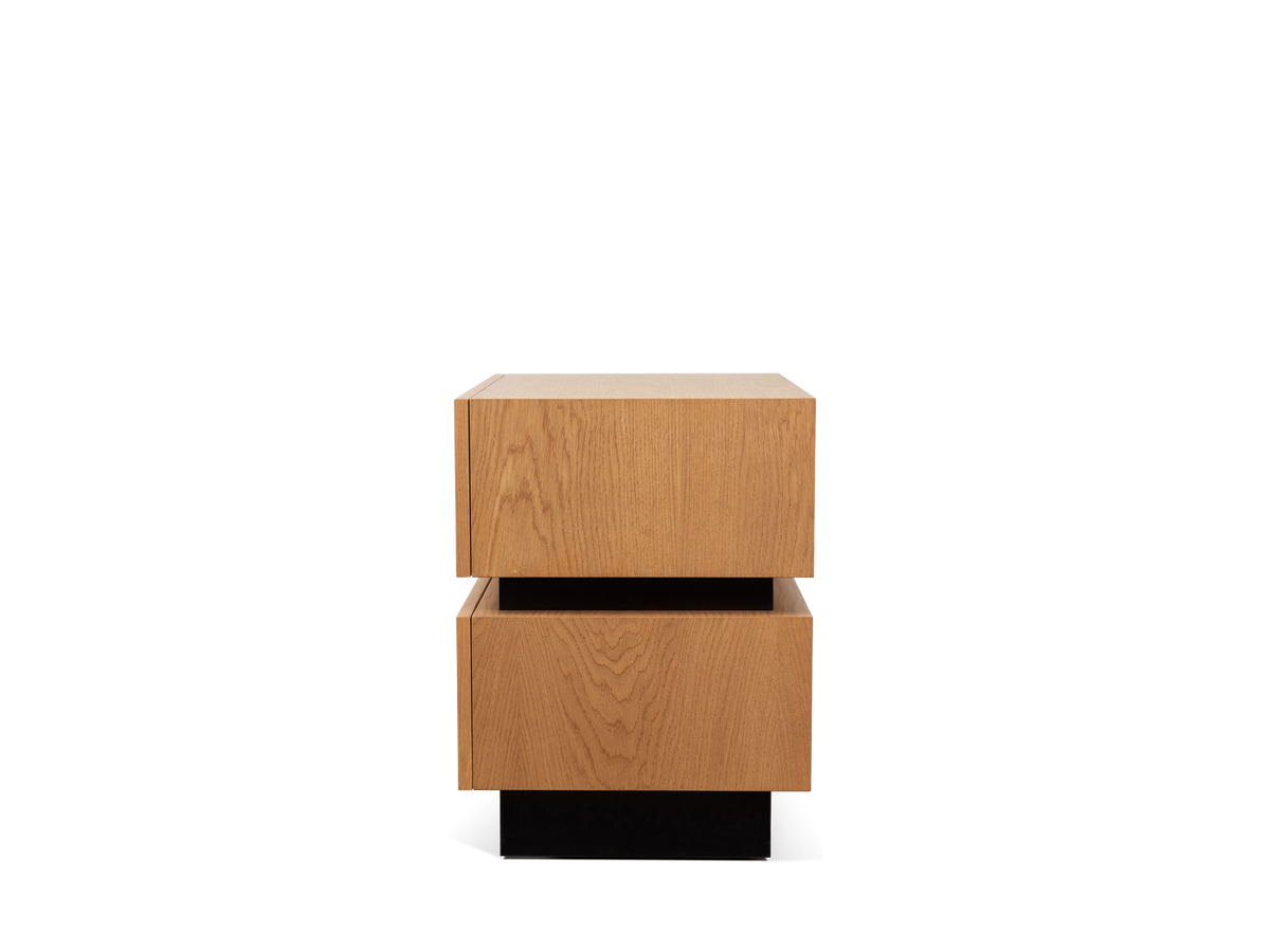 Stacked Box Nightstand with Metal Inset